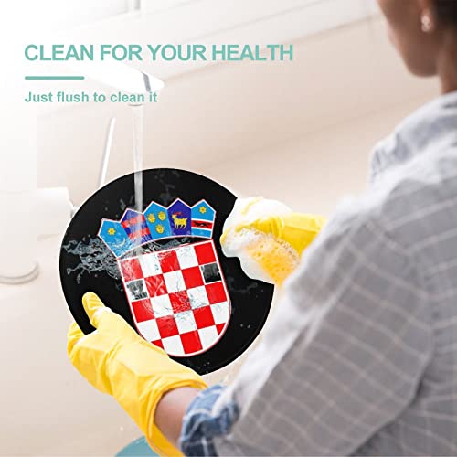 Croatia National Emblem Cutting Board Tempered Glass Chopping Board for Kitchen Hotel