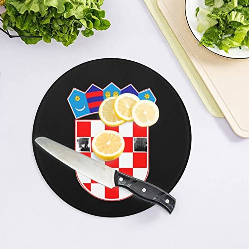 Croatia National Emblem Cutting Board Tempered Glass Chopping Board for Kitchen Hotel