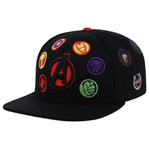 marvel avengers adult all over adjustable snapback flat bill cap