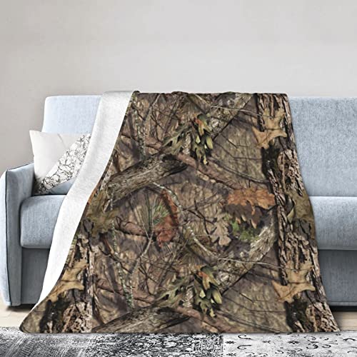 Camo Hunting Camouflage Forest Throw Blanket Super Soft Warm Bed Blankets for Couch Bedroom Sofa Office Car, All Season Cozy Flannel Plush Blanket for Girls Boys Adults, 80"X60"