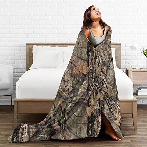 Camo Hunting Camouflage Forest Throw Blanket Super Soft Warm Bed Blankets for Couch Bedroom Sofa Office Car, All Season Cozy Flannel Plush Blanket for Girls Boys Adults, 80"X60"