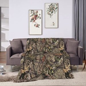 Camo Hunting Camouflage Forest Throw Blanket Super Soft Warm Bed Blankets for Couch Bedroom Sofa Office Car, All Season Cozy Flannel Plush Blanket for Girls Boys Adults, 80"X60"