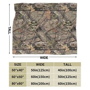 Camo Hunting Camouflage Forest Throw Blanket Super Soft Warm Bed Blankets for Couch Bedroom Sofa Office Car, All Season Cozy Flannel Plush Blanket for Girls Boys Adults, 80"X60"