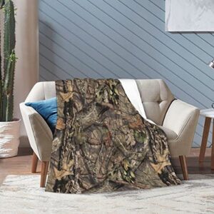 Camo Hunting Camouflage Forest Throw Blanket Super Soft Warm Bed Blankets for Couch Bedroom Sofa Office Car, All Season Cozy Flannel Plush Blanket for Girls Boys Adults, 80"X60"