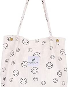 Women's Tote Bag Smiley Face Casual Tote shoulder bag Handbag Big Capacity Shoulder Bag school crossbody bags