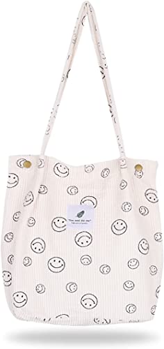 Women's Tote Bag Smiley Face Casual Tote shoulder bag Handbag Big Capacity Shoulder Bag school crossbody bags