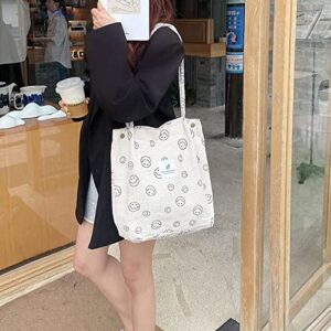 Women's Tote Bag Smiley Face Casual Tote shoulder bag Handbag Big Capacity Shoulder Bag school crossbody bags