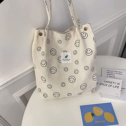 Women's Tote Bag Smiley Face Casual Tote shoulder bag Handbag Big Capacity Shoulder Bag school crossbody bags