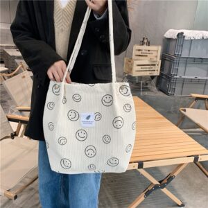 Women's Tote Bag Smiley Face Casual Tote shoulder bag Handbag Big Capacity Shoulder Bag school crossbody bags