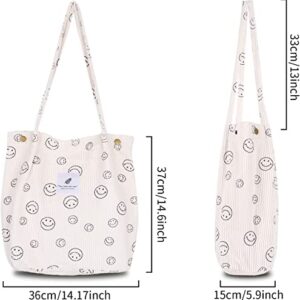 Women's Tote Bag Smiley Face Casual Tote shoulder bag Handbag Big Capacity Shoulder Bag school crossbody bags