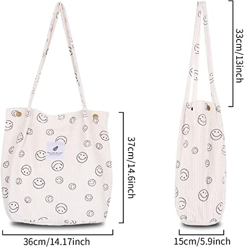 Women's Tote Bag Smiley Face Casual Tote shoulder bag Handbag Big Capacity Shoulder Bag school crossbody bags