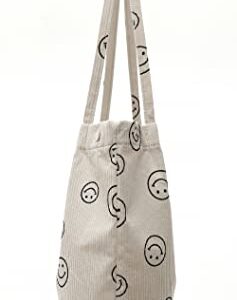 Women's Tote Bag Smiley Face Casual Tote shoulder bag Handbag Big Capacity Shoulder Bag school crossbody bags