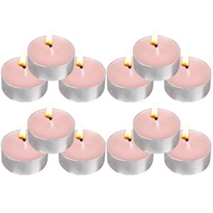 tea lights candles – 12 pack pink tealights candle scented rose small candle for home, holiday, wedding & party,dinner table, halloween christmas and holiday (pink rose)