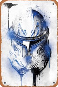 captain rex graffitti helmet – movie – poster vintage metal tin sign retro funny tin sign for home bar pub kitchen garage restaurant wall decor—8″ x 12″—inch