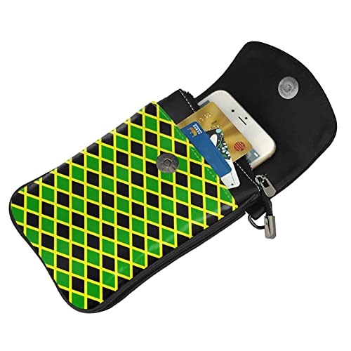 Cell Phone Purse Wallet Jamaican Flag Stripe Small Crossbody Purse Bags With Shoulder Strap For Women Teen Girls