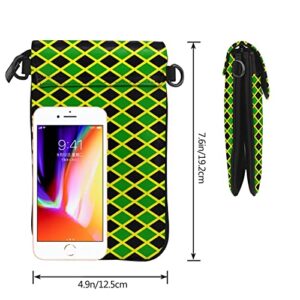 Cell Phone Purse Wallet Jamaican Flag Stripe Small Crossbody Purse Bags With Shoulder Strap For Women Teen Girls