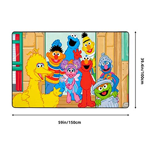 Cartoon 𝐒𝐞.𝐒𝐚𝐦𝐞 𝐒.𝐓𝐫𝐞𝐞𝐭 Area Rug, 𝐄𝐋.𝐌𝐨 Pattern Theme Kids Bedroom Carpet, Non-Slip Washable Mat for Room Nursery Dorm Living Room Home Decor 60 * 39in