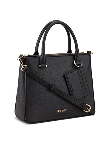 NINE WEST LUCIANNE Jet Set Satchel, Black