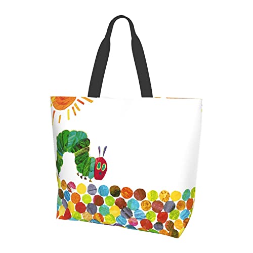 The Very Hungry Caterpillar Women Large Capacity Tote Bag Casual Shoulder Bag Fashion Handbag Shopping Bag Daily Bag