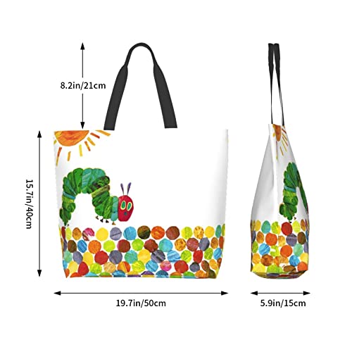 The Very Hungry Caterpillar Women Large Capacity Tote Bag Casual Shoulder Bag Fashion Handbag Shopping Bag Daily Bag