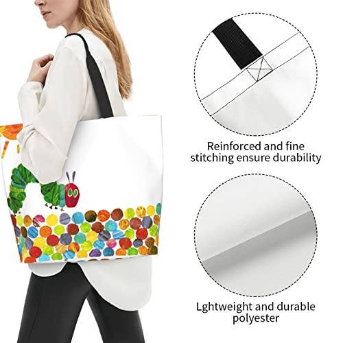 The Very Hungry Caterpillar Women Large Capacity Tote Bag Casual Shoulder Bag Fashion Handbag Shopping Bag Daily Bag