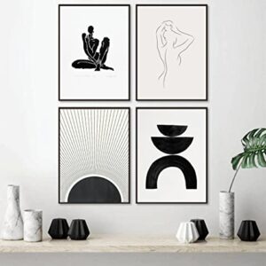 Onivein Matisse Wall Art Prints Set of 6 Black and White Boho Posters Matisse Minimalist Abstract Modern Bohemian Line Artwork Women Body Pictures for Bedroom Living Room Decor（8x10inch, Unframed