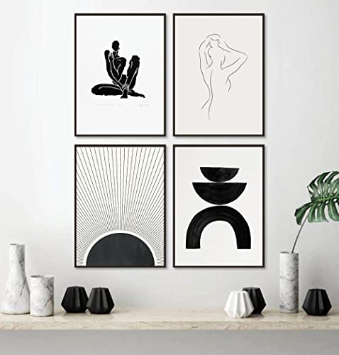 Onivein Matisse Wall Art Prints Set of 6 Black and White Boho Posters Matisse Minimalist Abstract Modern Bohemian Line Artwork Women Body Pictures for Bedroom Living Room Decor（8x10inch, Unframed