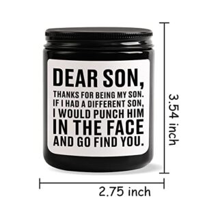 Son Gifts, Gifts for Son Adult, Birthday Gifts for Son from Mom Dad, Son Birthday Gift Ideas, Funny Fathers Day Valentines Day Christmas Graduation Gifts for Son - Sandalwood Scented Candles for Men