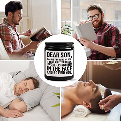 Son Gifts, Gifts for Son Adult, Birthday Gifts for Son from Mom Dad, Son Birthday Gift Ideas, Funny Fathers Day Valentines Day Christmas Graduation Gifts for Son - Sandalwood Scented Candles for Men