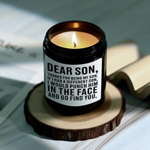 Son Gifts, Gifts for Son Adult, Birthday Gifts for Son from Mom Dad, Son Birthday Gift Ideas, Funny Fathers Day Valentines Day Christmas Graduation Gifts for Son - Sandalwood Scented Candles for Men