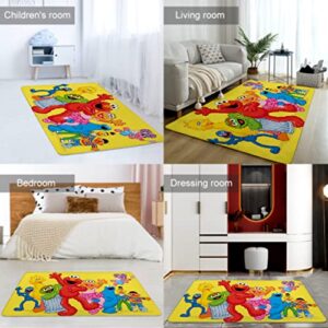 Cartoon 𝐒𝐞.𝐒𝐚𝐦𝐞 𝐒.𝐓𝐫𝐞𝐞𝐭 Area Rug, 𝐄𝐋.𝐌𝐨 Pattern Theme Kids Bedroom Carpet, Non-Slip Washable Mat for Room Nursery Dorm Living Room Home Decor 60 * 39in