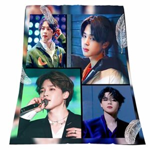 yavith jimin blanket throw,jimin poster collage blanket for girls,jimin merchandise for women 50×40 in