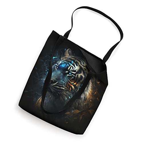 Tiger in blue, with pattern, with motifs Tote Bag