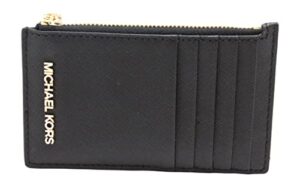 michael kors jet set travel top zip card case wallet coin pouch black