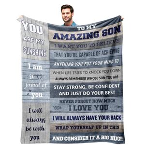 kituzol gifts for son blanket 50″x60″ – son gifts – son birthday gifts – gift to my son – birthday gifts for son – gifts for grown son – son blanket from mom – son blanket – graduation gifts for son