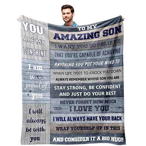 Kituzol Gifts for Son Blanket 50"x60" - Son Gifts - Son Birthday Gifts - Gift to My Son - Birthday Gifts for Son - Gifts for Grown Son - Son Blanket from Mom - Son Blanket - Graduation Gifts for Son