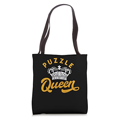 Puzzle Queen | Puzzle Pieces | Jigsaw Puzzle Lover Tote Bag