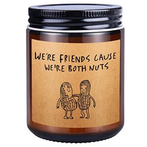 best friend birthday gifts for women men sister, unique friendship bday candle present for female her bestie bff long distance relationship girlfriend, fun anniversary ideas (friend-nuts)