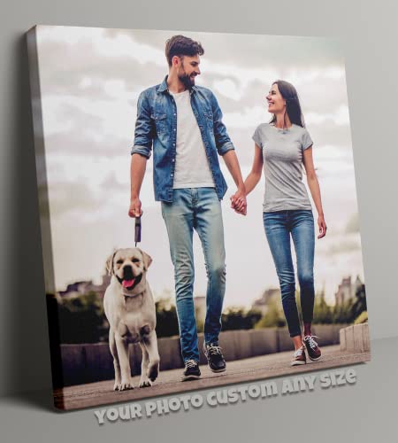 Woaiting Custom Canvas Prints Your Own Photos wall decor for men,boyfriend gift,Personalized Canvas Wall Art Frame Create Wedding, Baby, Pet, Family (White, 8x8)