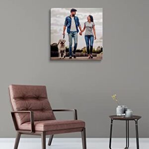 Woaiting Custom Canvas Prints Your Own Photos wall decor for men,boyfriend gift,Personalized Canvas Wall Art Frame Create Wedding, Baby, Pet, Family (White, 8x8)