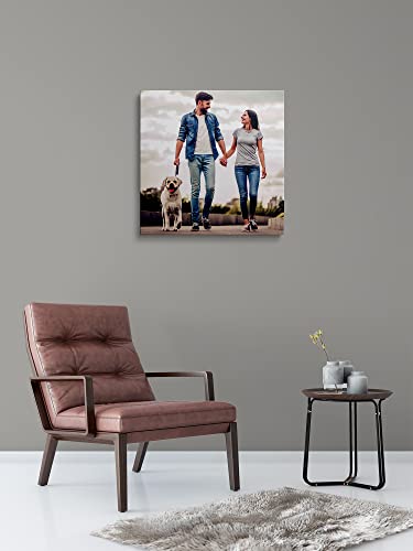 Woaiting Custom Canvas Prints Your Own Photos wall decor for men,boyfriend gift,Personalized Canvas Wall Art Frame Create Wedding, Baby, Pet, Family (White, 8x8)