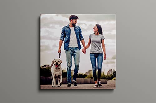 Woaiting Custom Canvas Prints Your Own Photos wall decor for men,boyfriend gift,Personalized Canvas Wall Art Frame Create Wedding, Baby, Pet, Family (White, 8x8)