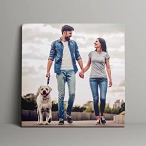 Woaiting Custom Canvas Prints Your Own Photos wall decor for men,boyfriend gift,Personalized Canvas Wall Art Frame Create Wedding, Baby, Pet, Family (White, 8x8)