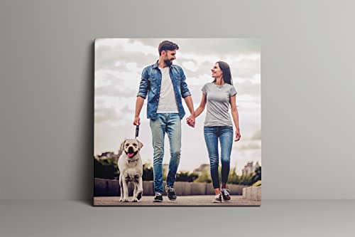 Woaiting Custom Canvas Prints Your Own Photos wall decor for men,boyfriend gift,Personalized Canvas Wall Art Frame Create Wedding, Baby, Pet, Family (White, 8x8)