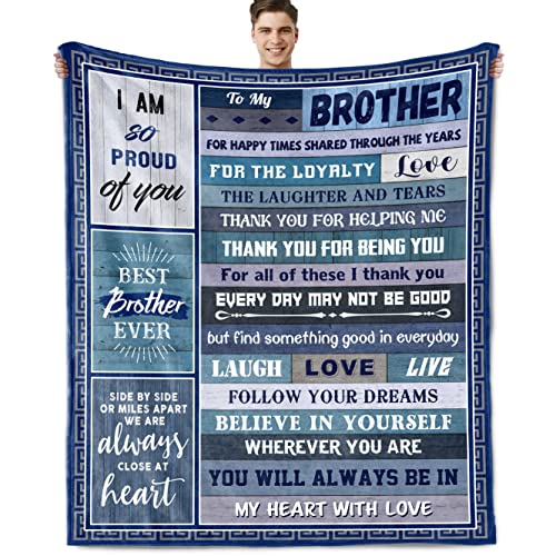 Gifts for Brother, Fathers Day Brother Gift from Sister, Gifts for Brother Adult, Birthday Gifts for Brother, Brother Birthday Gifts from Sister Or Sister, to My Brother Throw Blanket 50x60 Inch