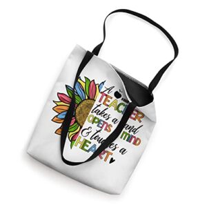 Teacher Flower Heart Tote Bag