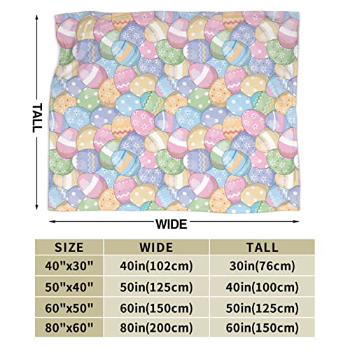 Easter Eggs Fleece Blanket Throw Blanket, Ultra-Soft Cozy Micro Fleece Blanket for Sofa, Couch, Bed, Camping, Travel, & Car Use-All Seasons Suitable 50"X40"