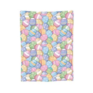 Easter Eggs Fleece Blanket Throw Blanket, Ultra-Soft Cozy Micro Fleece Blanket for Sofa, Couch, Bed, Camping, Travel, & Car Use-All Seasons Suitable 50"X40"