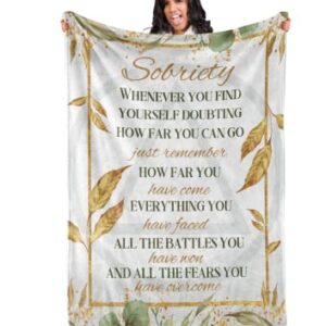 InnoBeta Sobriety Gifts for Women, AA Gifts Sobriety for Women - Whenever You Find Yourself Doubting, Sobriety Blanket, Sober Gifts for Women, Friends, Flannel Throw Blanket - 50"x 65"