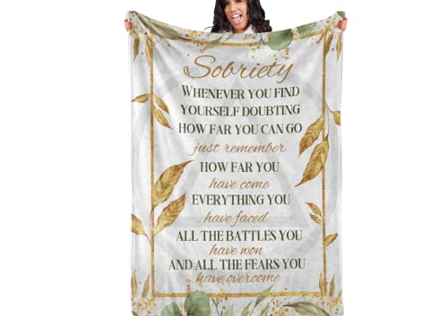 InnoBeta Sobriety Gifts for Women, AA Gifts Sobriety for Women - Whenever You Find Yourself Doubting, Sobriety Blanket, Sober Gifts for Women, Friends, Flannel Throw Blanket - 50"x 65"